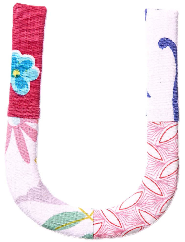 Baby Letter U 2pk | Pink Patchwork/Multi | Toshi