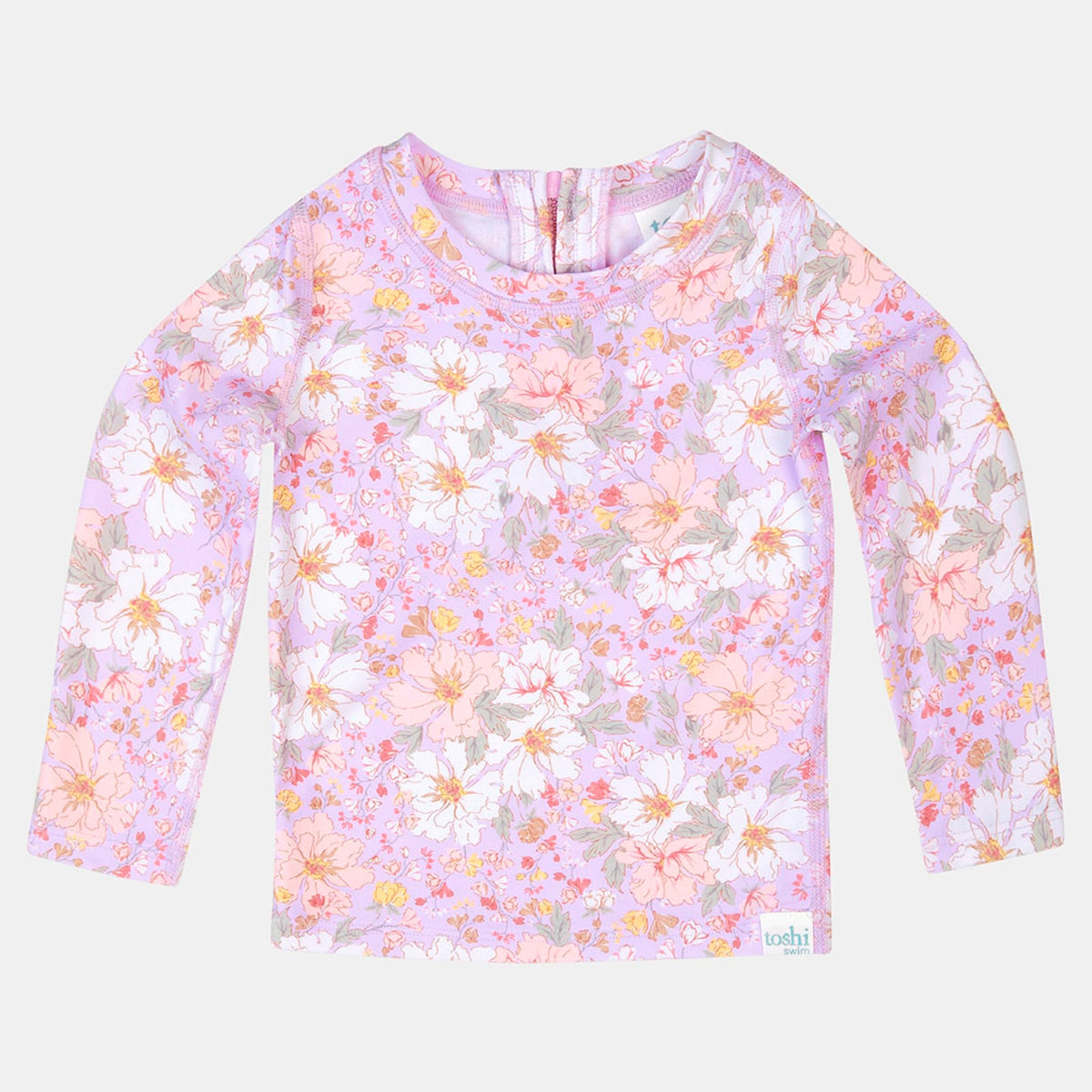 Baby Swim Rashie L/S | Purple Floral | UPF 50+ | Toshi